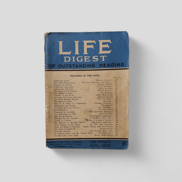 Life Digest November 1939 Vintage Magazine - Books Worth Keeping